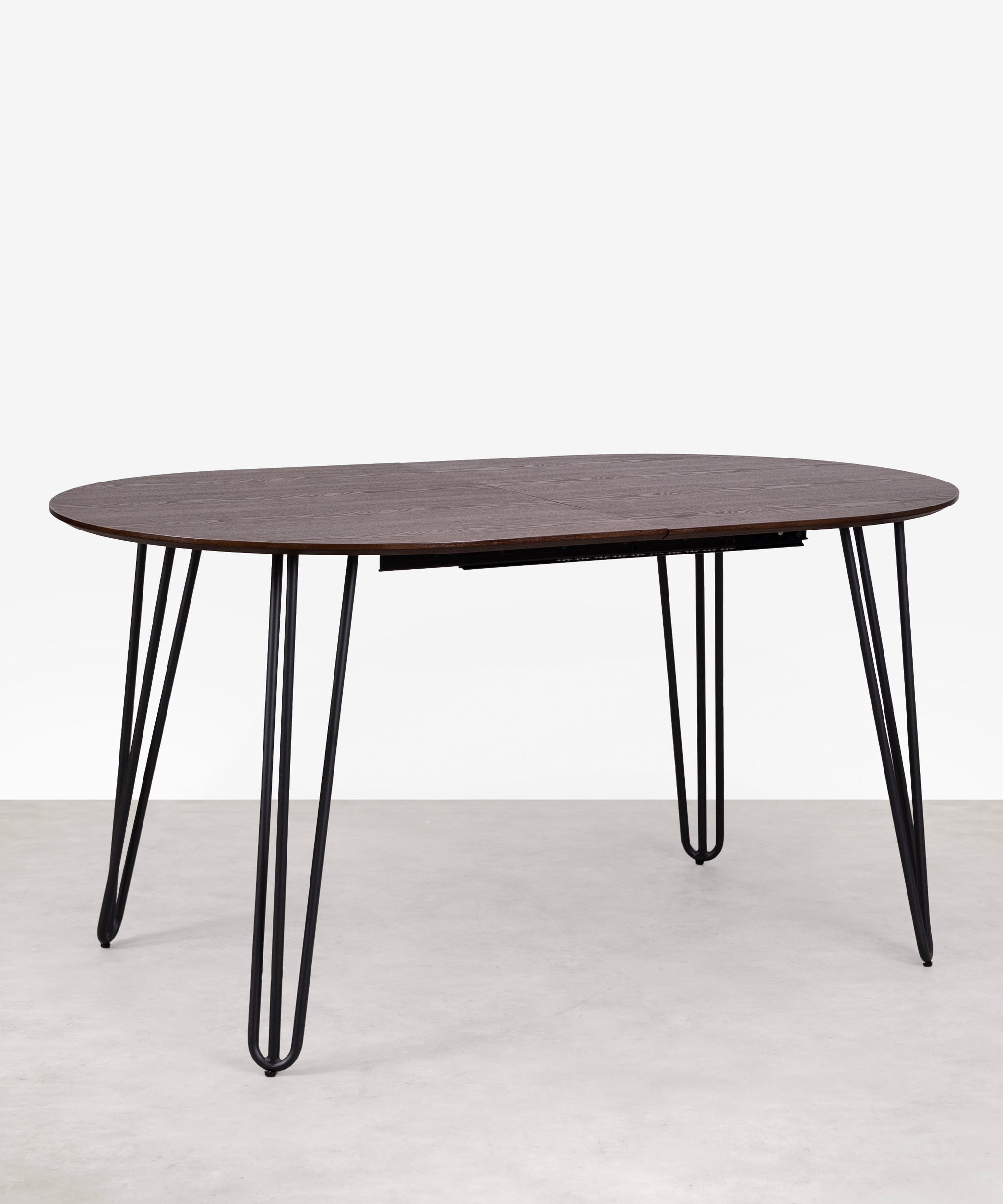 Mesa de Comedor Ovalada Extensible en Madera y Metal Karen (150-210 cm – Northdeco