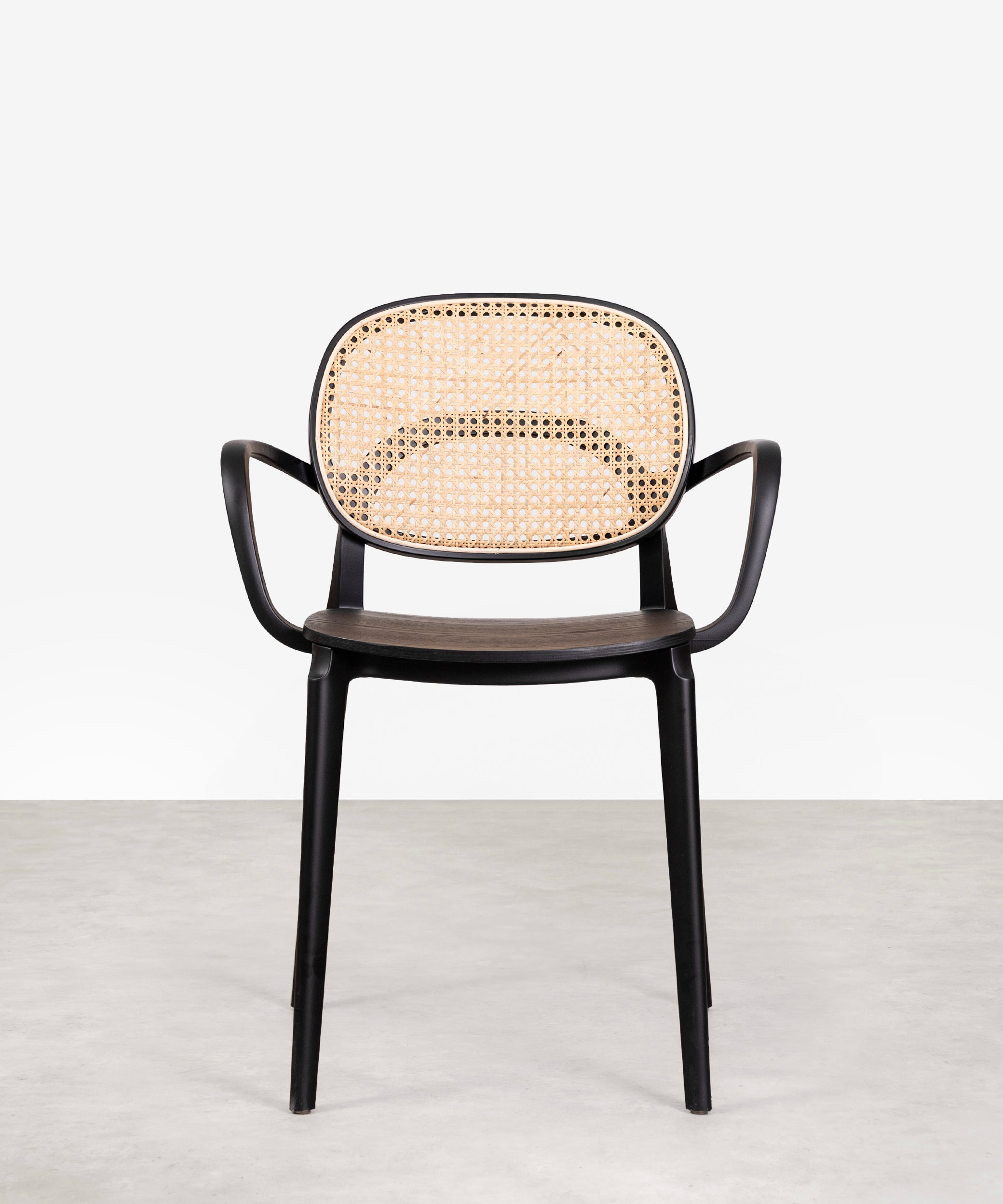 Calista Arms chair with rattan backrest and armrests | Northdeco