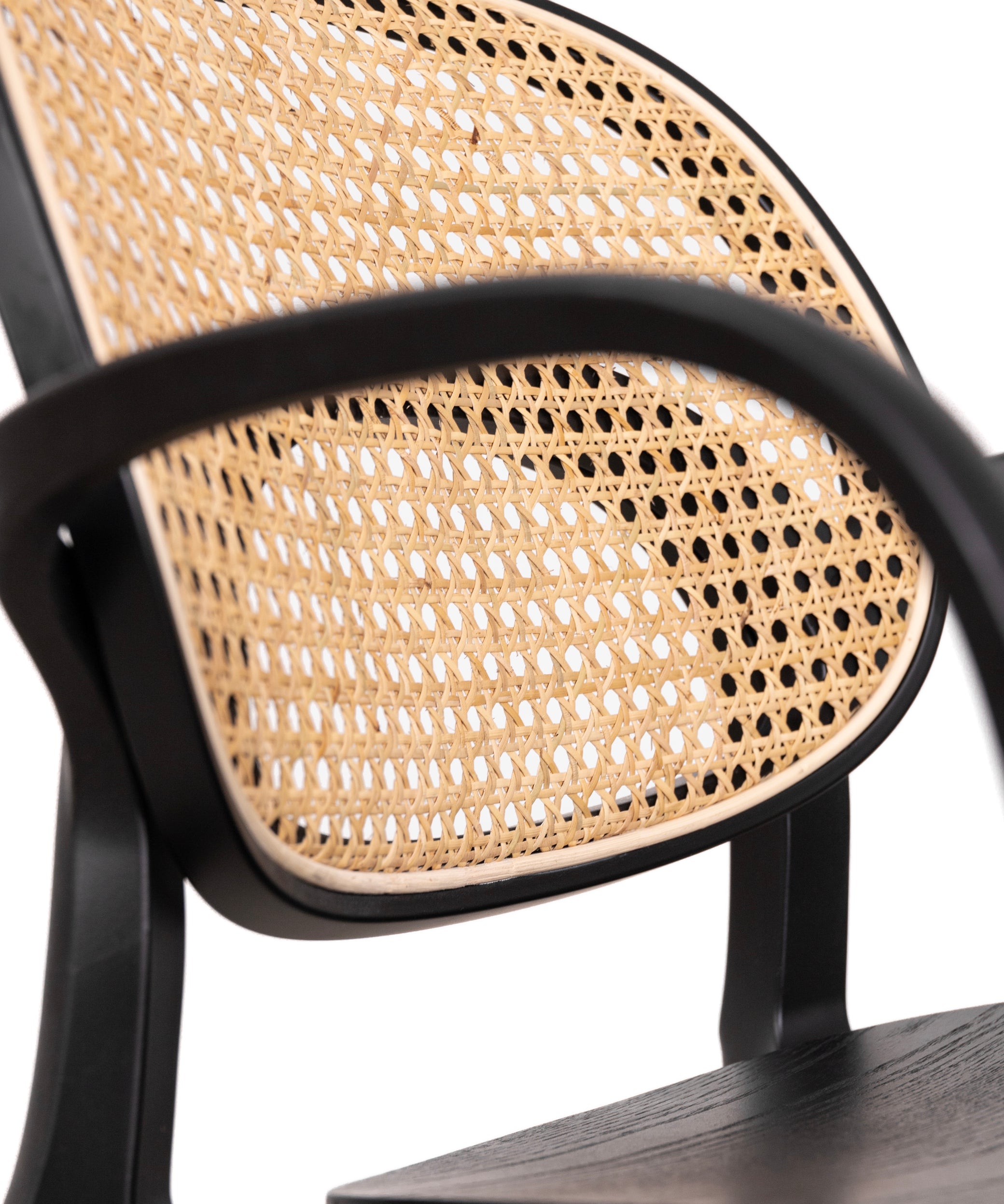 Calista Arms chair with rattan backrest and armrests | Northdeco