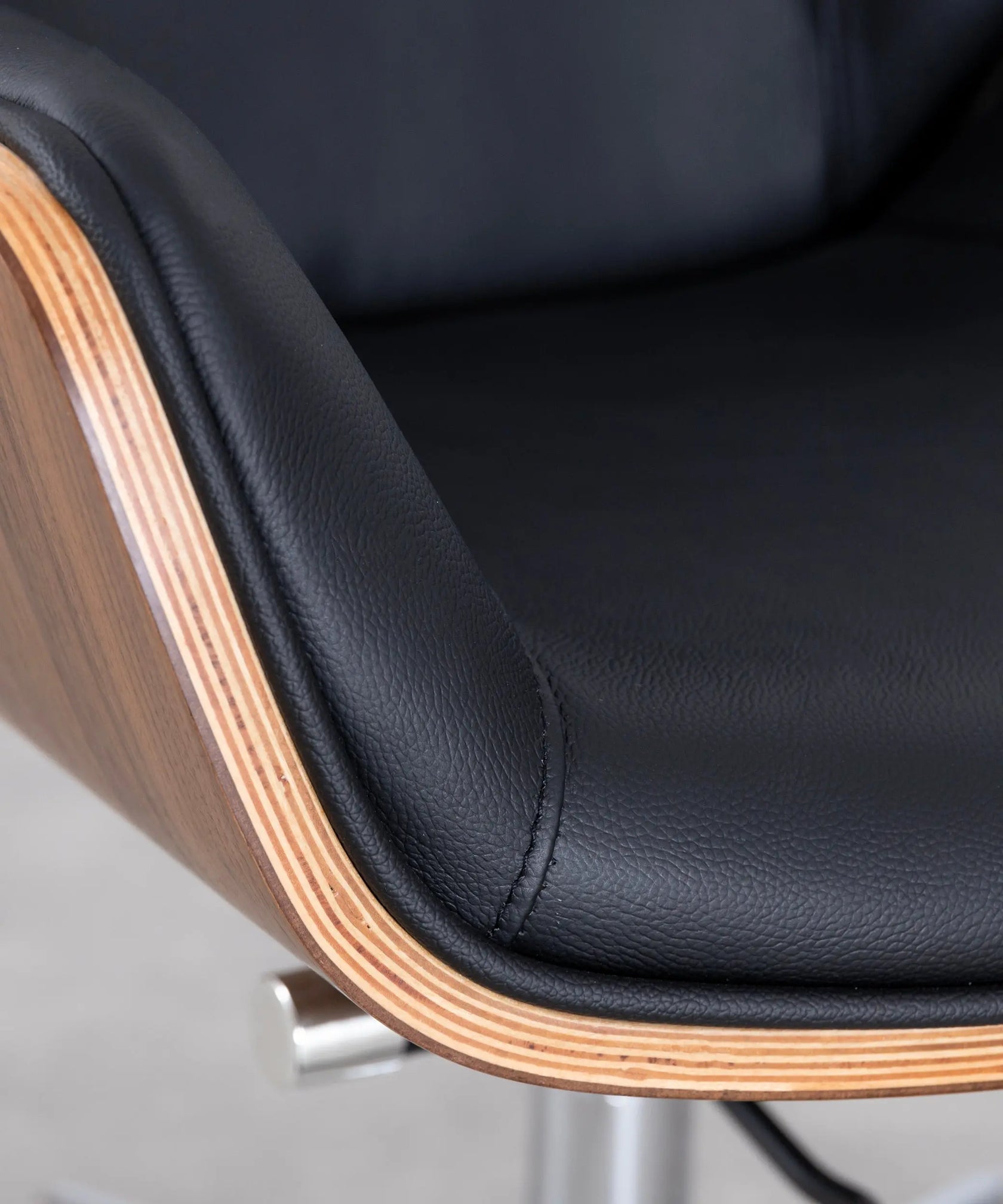 Leather and Wood Desk Chair Rocket – Northdeco